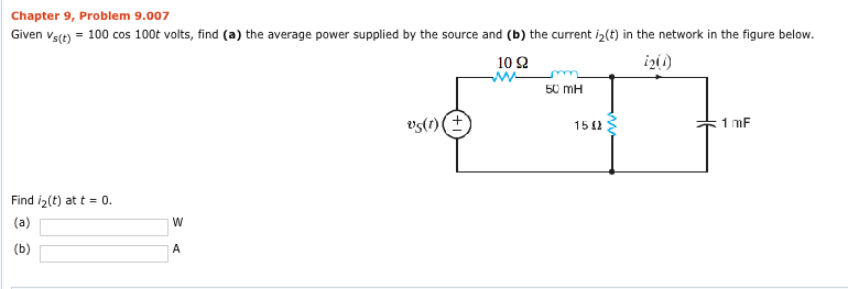 Solved Chapter 9, Problem 9.026 Determine the average power | Chegg.com
