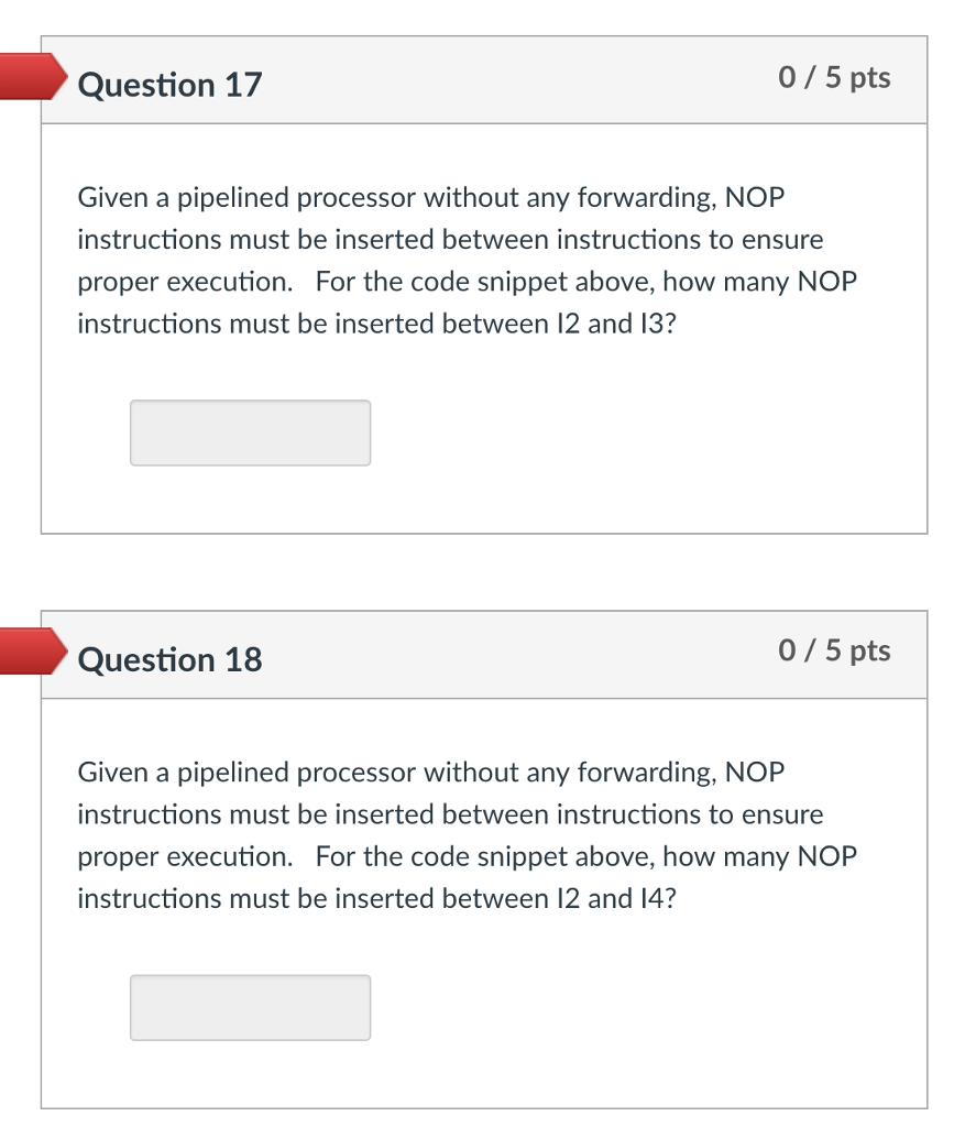 Solved The following questions refer to this code snippet: # | Chegg.com