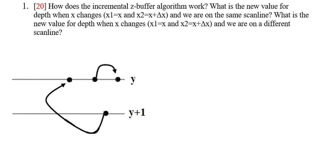 1. [20] How does the incremental z-buffer algorithm | Chegg.com