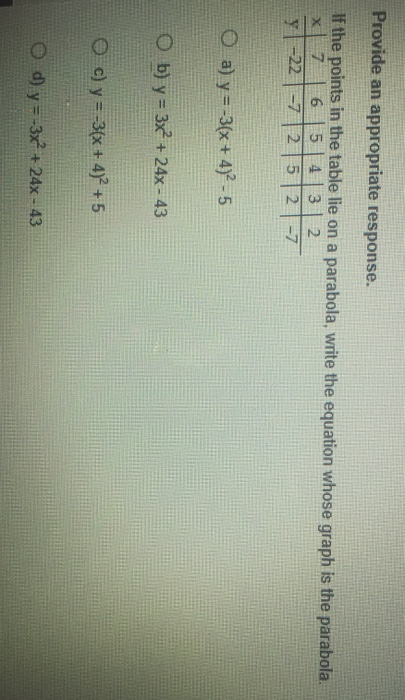 Solved Provide an appropriate response. If the points in | Chegg.com