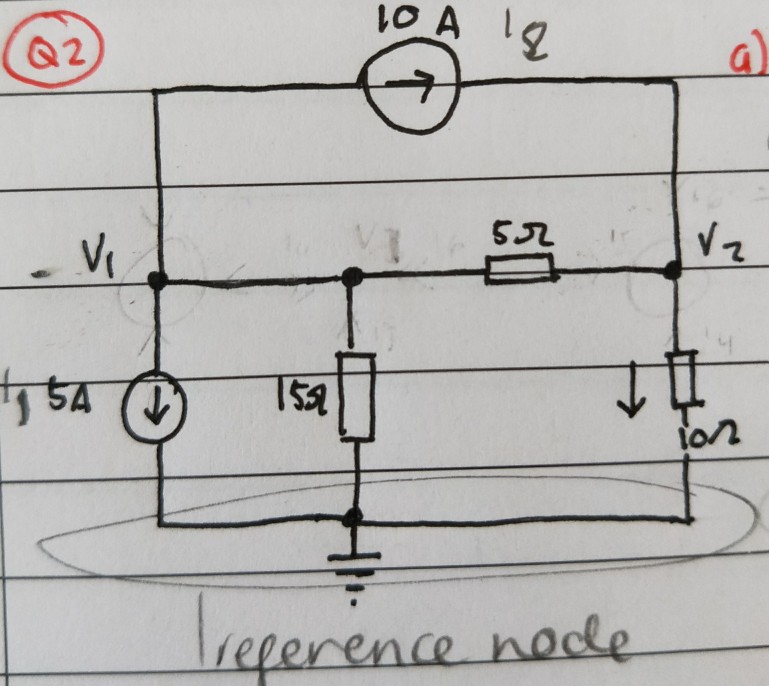 Solved a) use the node voltage method to solve for the nodal | Chegg.com