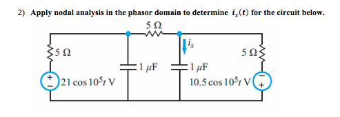 Solved Apply nodal analysis in the phasor domain to | Chegg.com