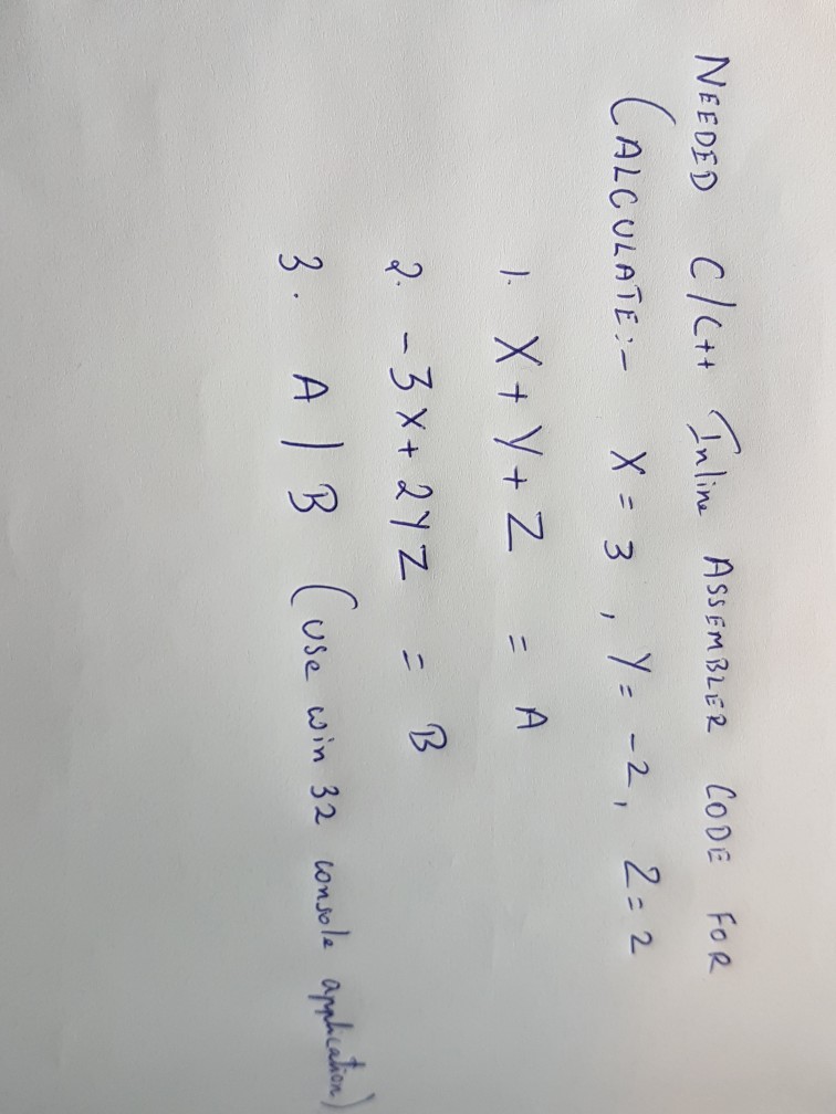 Solved VEEDED C/Ctt IniAemBLER CODE Fo 2 ALCULATEX 3 2 2. 2 | Chegg.com