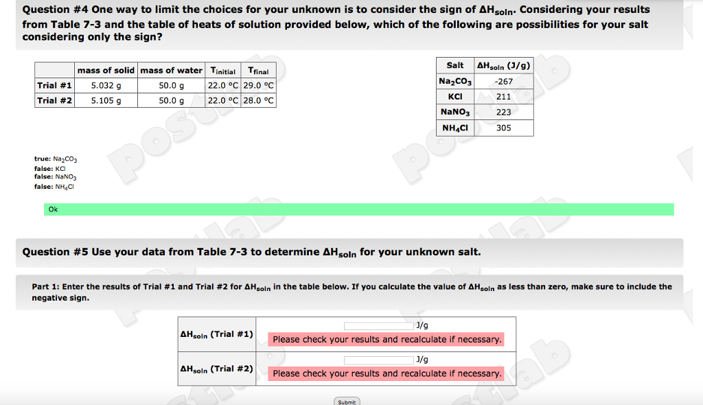 Solved How do I find the ?Hsoln from my data posted below? I | Chegg.com