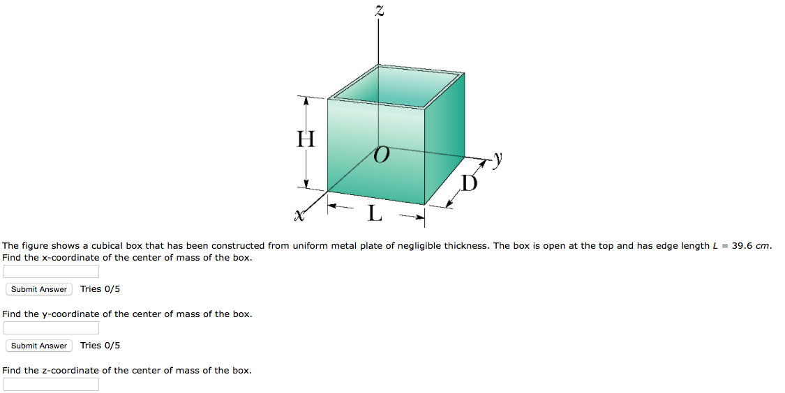 Solved The figure shows a cubical box that has been | Chegg.com