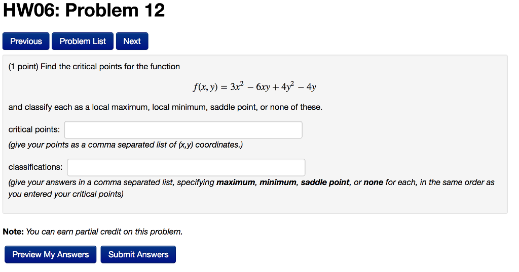 Solved HW06: Problem 12 Previous Problem List Next (1 point) | Chegg.com