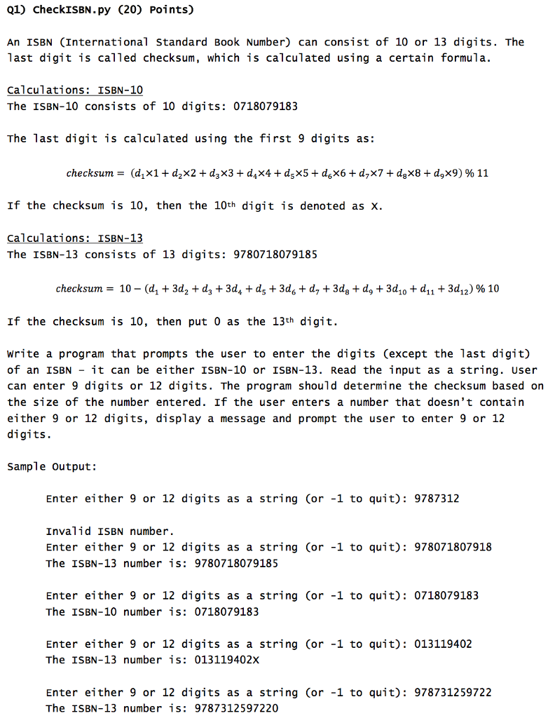 Solved An ISBN (International Standard Book Number) can | Chegg.com
