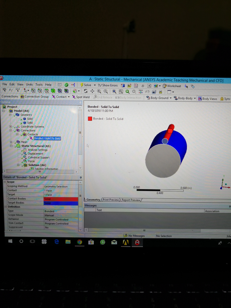 This is my set up for FEA mechanical analysis in | Chegg.com