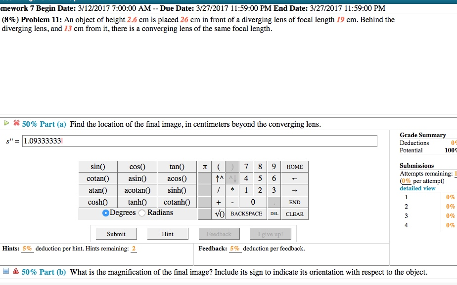 Solved An object of height 2.6 cm is placed 26 cm in front | Chegg.com
