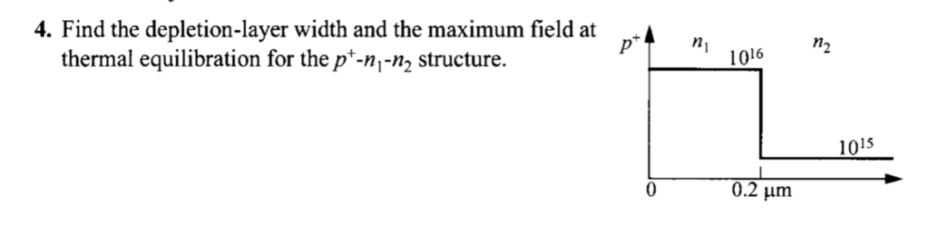 Solved 4. Find the depletion-layer width and the maximum | Chegg.com