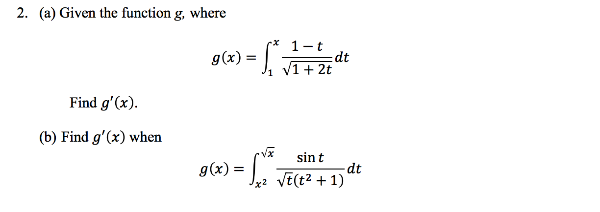 Solved Given the function g, where find g'(x). find g'(x) | Chegg.com