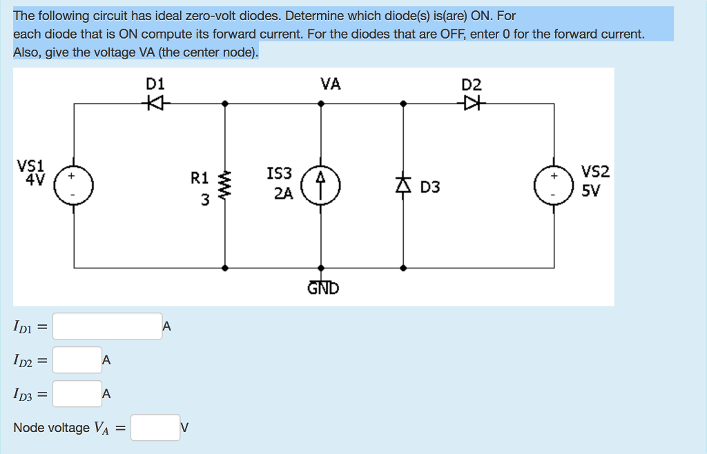 Solved The following circuit has ideal zero-volt diodes. | Chegg.com