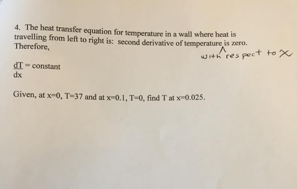 Solved 4. The heat transfer equation for temperature in a | Chegg.com