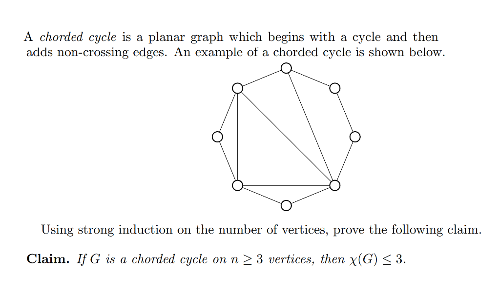 Solved A chorded cycle is a planar graph which begins with a | Chegg.com