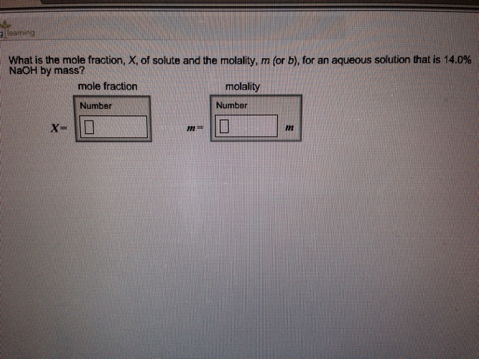 Solved What is the mole fraction, X, of solute and the | Chegg.com