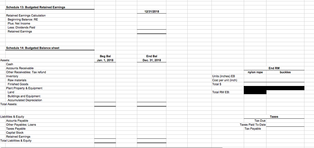 Solved Create the following: (Excel layouts below) | Chegg.com