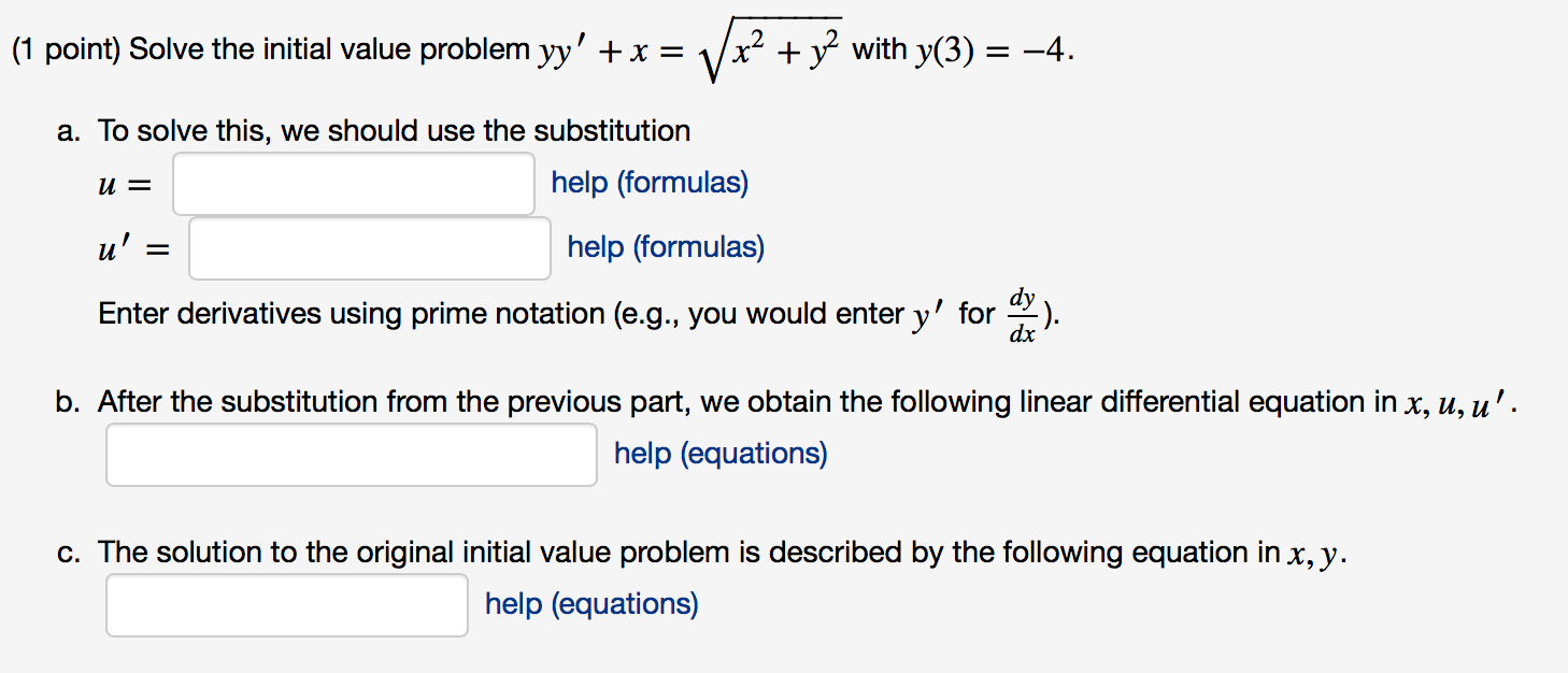 Solved Solve the initial value problem yy' + x = Squareroot | Chegg.com
