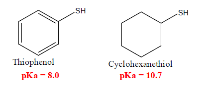 Solved Thiophenol has a lower pKa than cyclohexanethiol. | Chegg.com