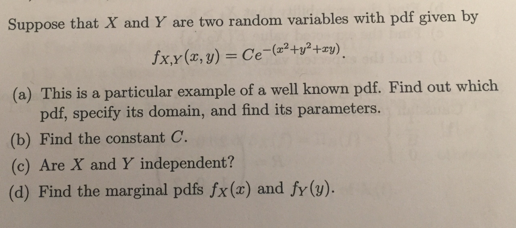 Solved Suppose that X and Y are two random variables with | Chegg.com