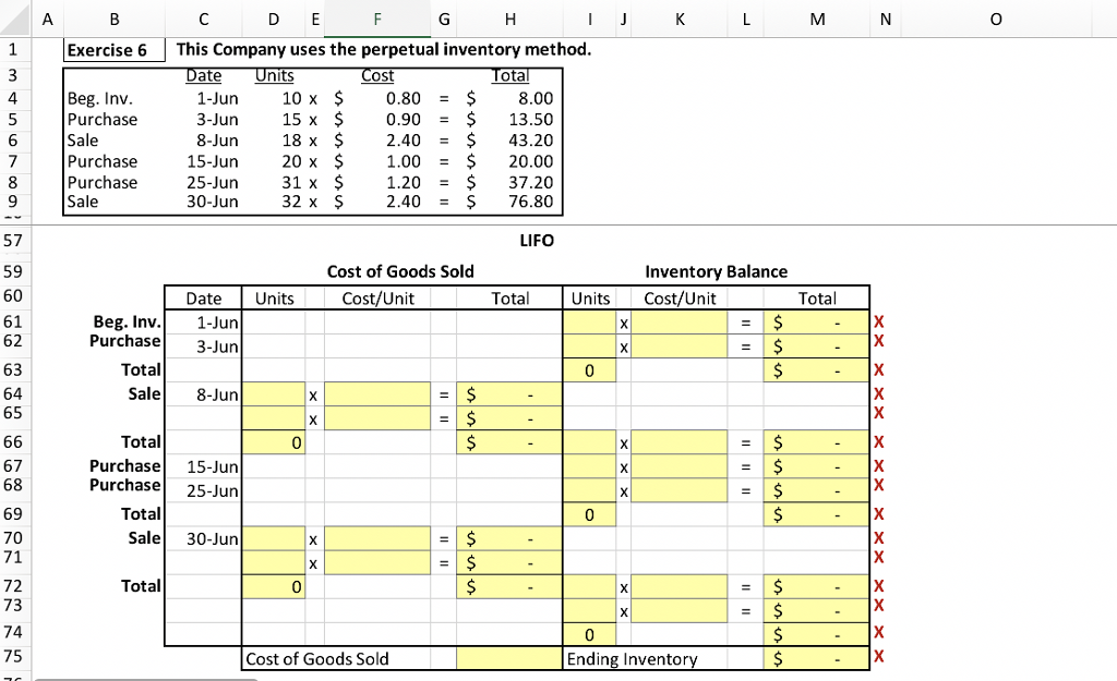 Solved Exercise 6 This Company uses the perpetual inventory | Chegg.com
