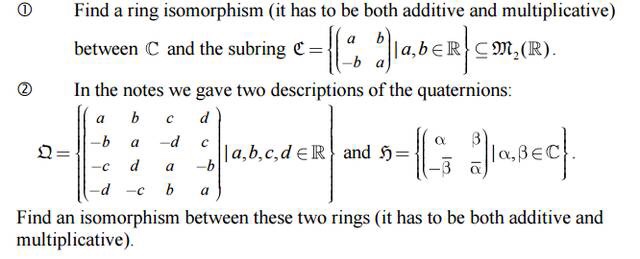 Solved Find a ring isomorphism (it has to be both additive | Chegg.com