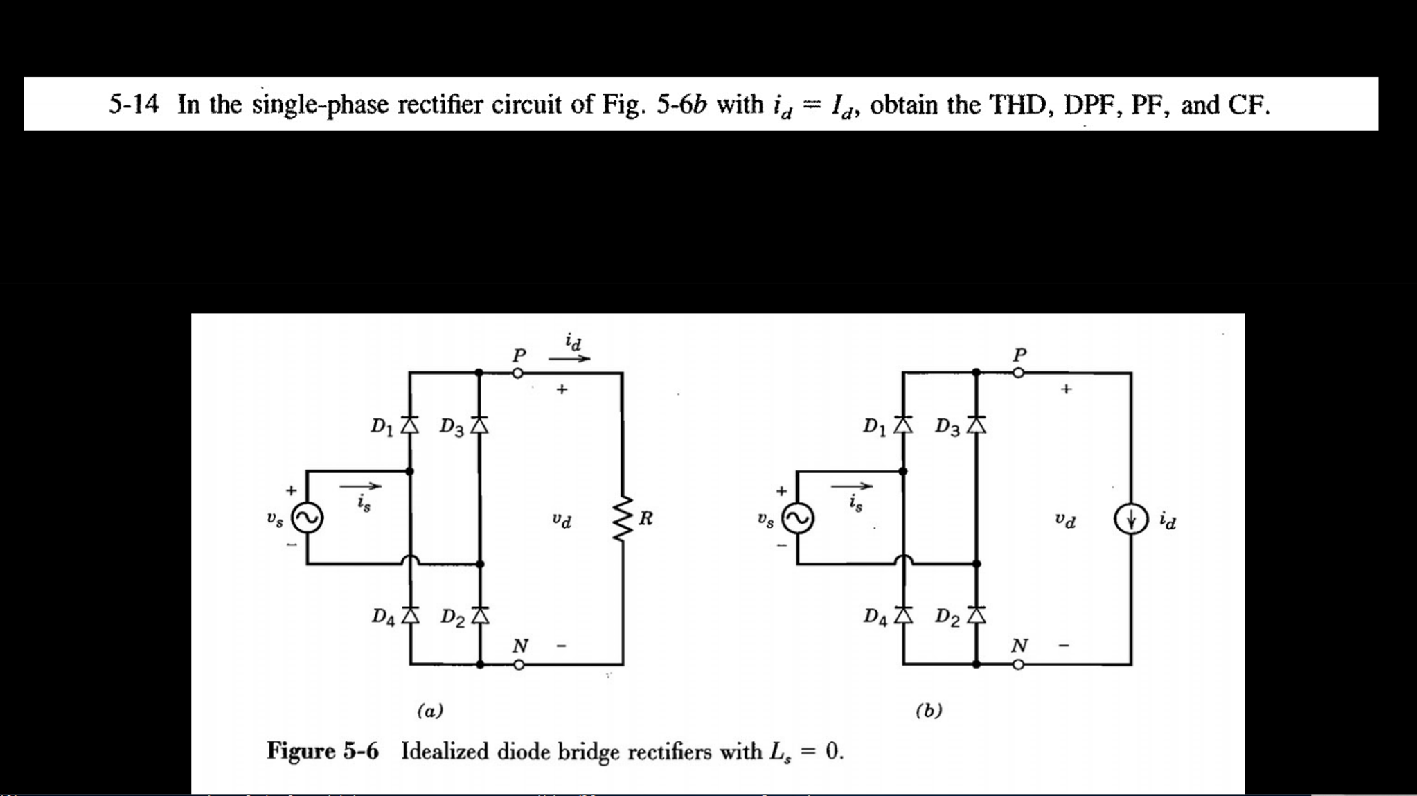 Solved In the single-phase rectifier circuit of Fig. 5-6b | Chegg.com