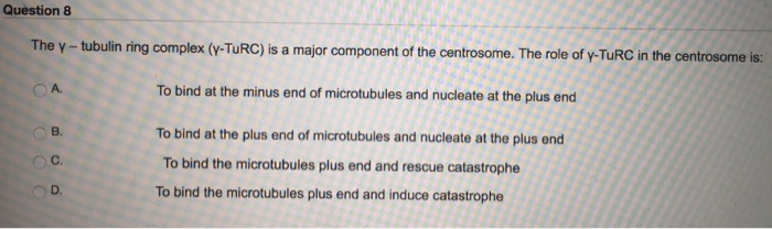 Solved The Y - tubulin ring complex (y-TuRC) is a major | Chegg.com