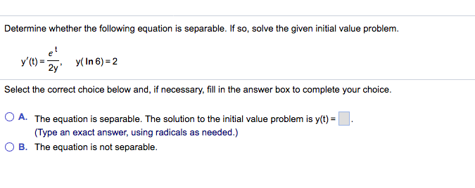 Solved Determine whether the following equation is | Chegg.com