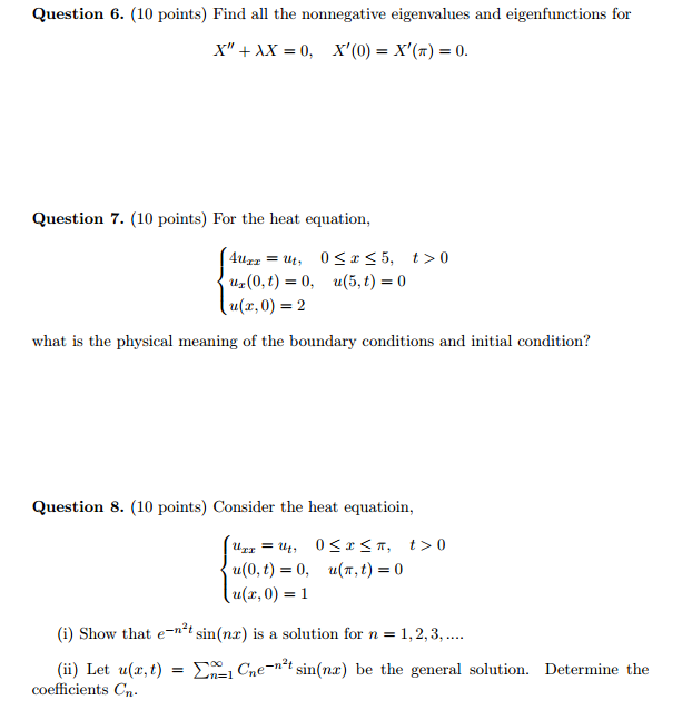 Solved Find all the nonnegative eigenvalues and | Chegg.com