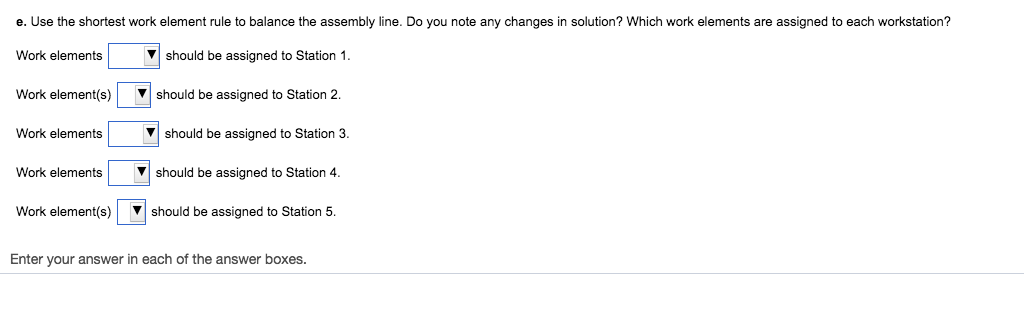 Solved Use the longest work element rule to balance the | Chegg.com