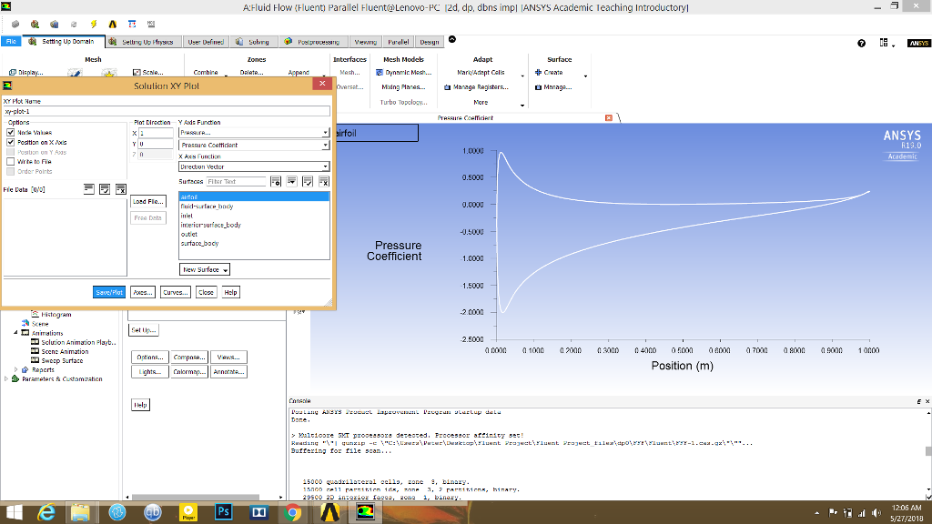 Solved Acluid Hlow (luent) Parallel Fluent@Lenovo-PC 12d, | Chegg.com