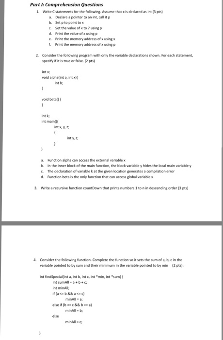Solved Write C statements for the following Assume that x is | Chegg.com