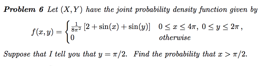 Solved Problem 6 Let (X, Y) have the joint probability | Chegg.com