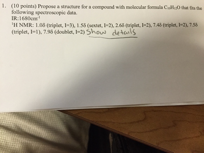 Solved Propose a structure for a compound with molecular | Chegg.com