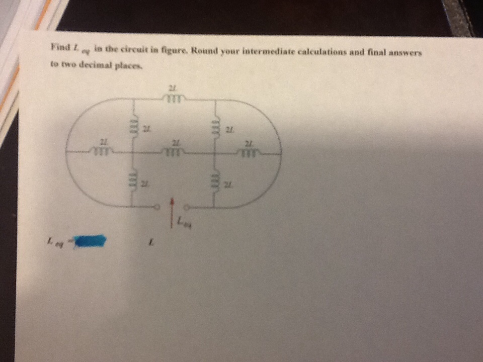 Solved Find Leq in the circuit in figure. Round your | Chegg.com