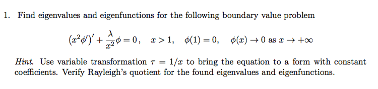 Solved Find eigenvalues and eigenfunctions for the following | Chegg.com