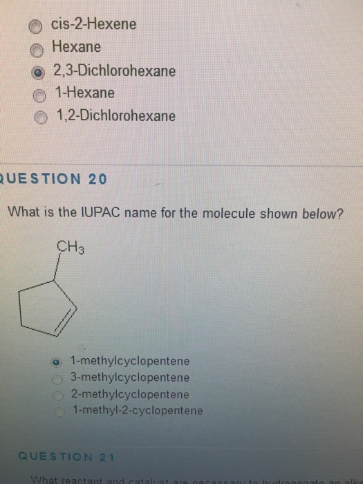 Solved What is the IUPAC name for the molecule shown below? | Chegg.com
