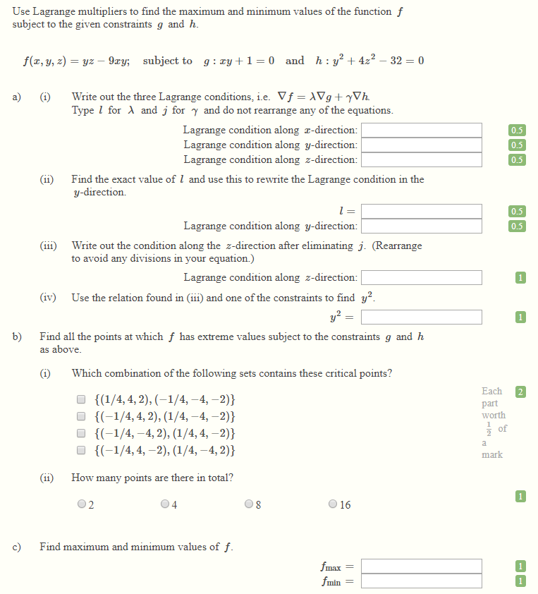 Solved Use Lagrange multipliers to find the maximum and | Chegg.com