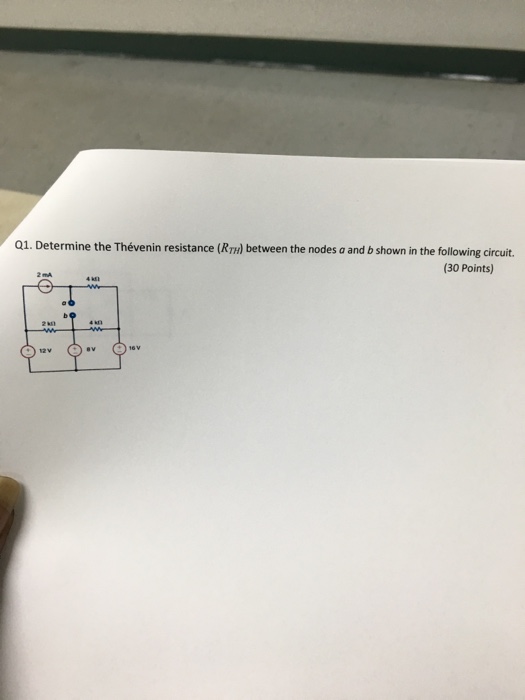 Solved Determine the Thevenin resistance (Rth) between the | Chegg.com