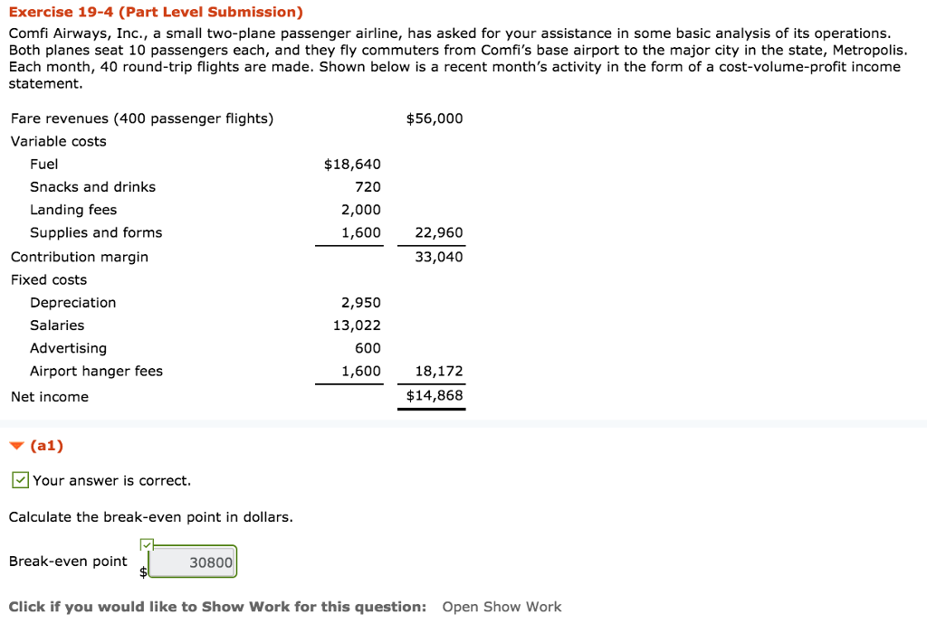 Solved Exercise 19-4 (Part Level Submission) Comfi Airways, | Chegg.com