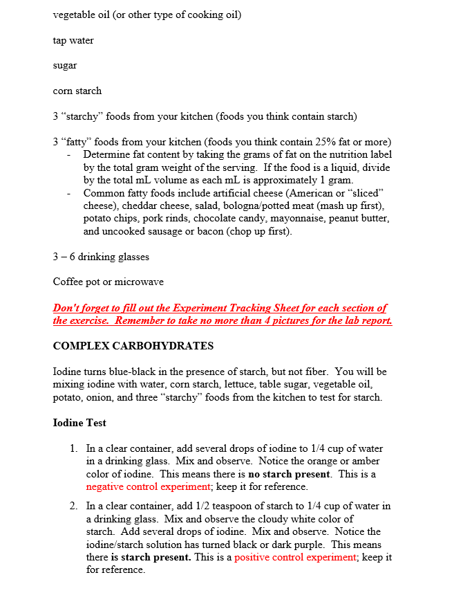Solved Chemical Composition of Cells Experiment Instructions | Chegg.com