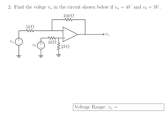 Solved Find the voltage upsilon_o in the circuit shown below | Chegg.com