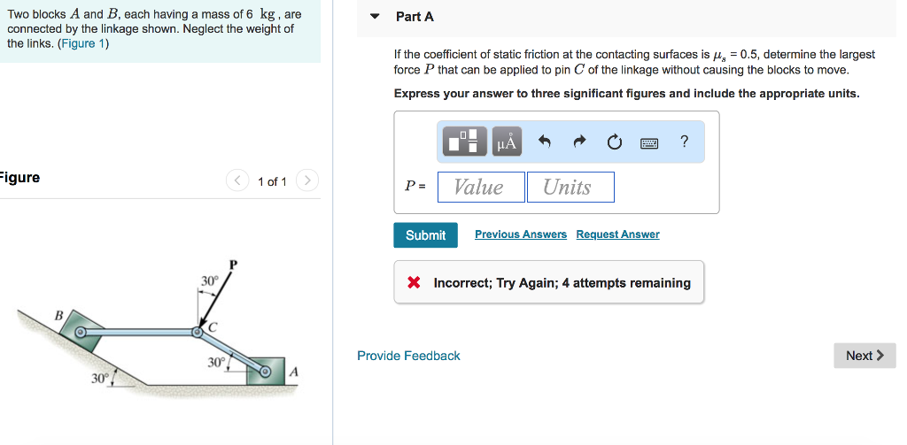 Solved Two blocks A and B, each having a mass of 6 kg,are | Chegg.com