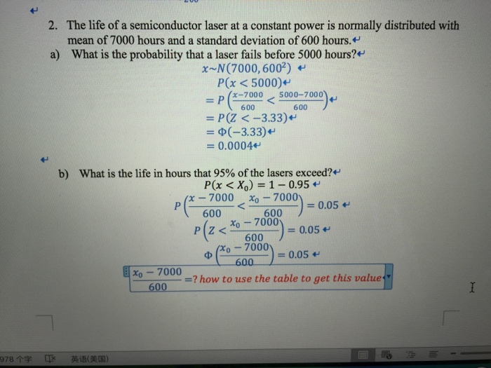 Solved The life of a semiconductor laser at a constant power | Chegg.com