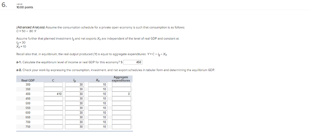 Solved 10.00 points (Advanced Analysis) Assume the | Chegg.com