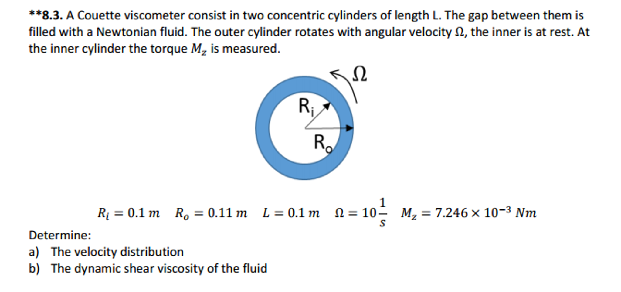 Solved A Couette viscometer consist in two concentric | Chegg.com
