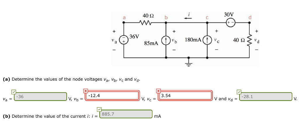 Solved Determine the values of the node voltages va, vb, vc | Chegg.com
