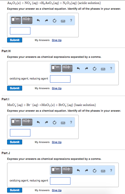 Solved As2O3 (s) +NO3 (aa)- HaAsO4 (aq) N203 (aa) (acidic | Chegg.com