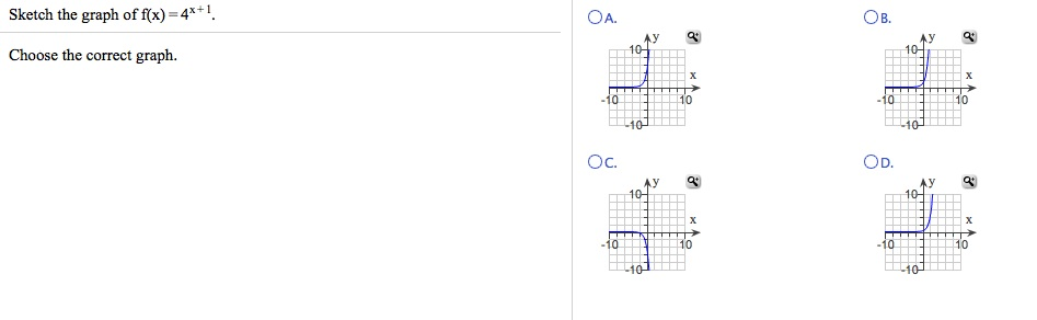 Solved Sketch the graph of f(x) = 4x+1. Choose the correct | Chegg.com
