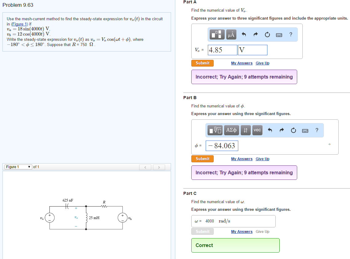 Solved Use the mesh-current method to find the steady-state | Chegg.com
